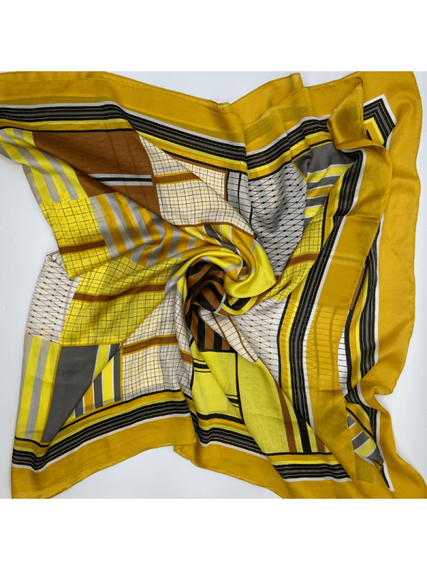 Foulard Jaune Motifs Ethnique - Foulards XL | Foulards Imprimés